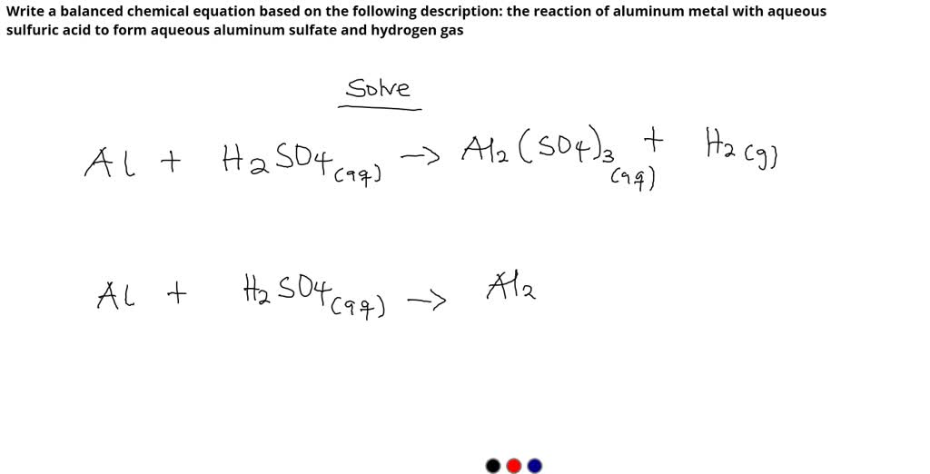 SOLVED: Write a balanced chemical equation based on the following description: the reaction of ...