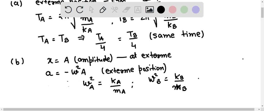 SOLVED: Answer the following questions= Two identical masses are attached to two identical ...