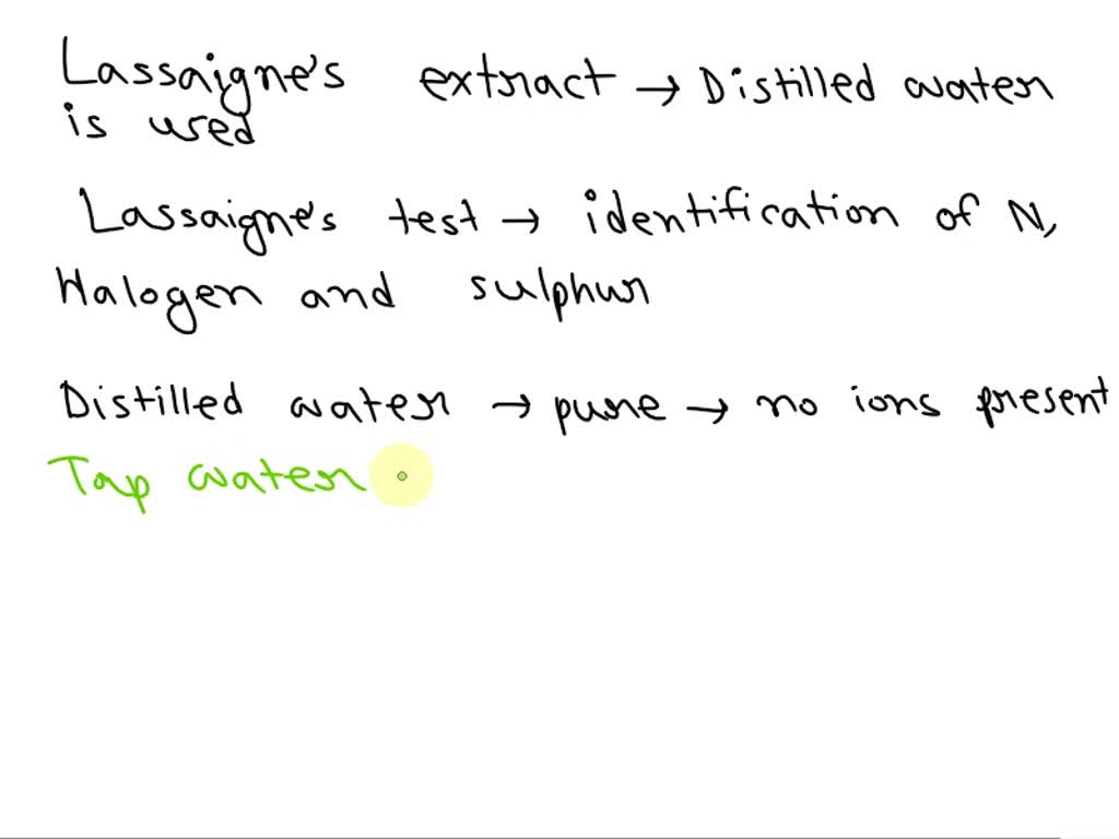 Why is distilled water used for the preparation of Lassaigne's extract?