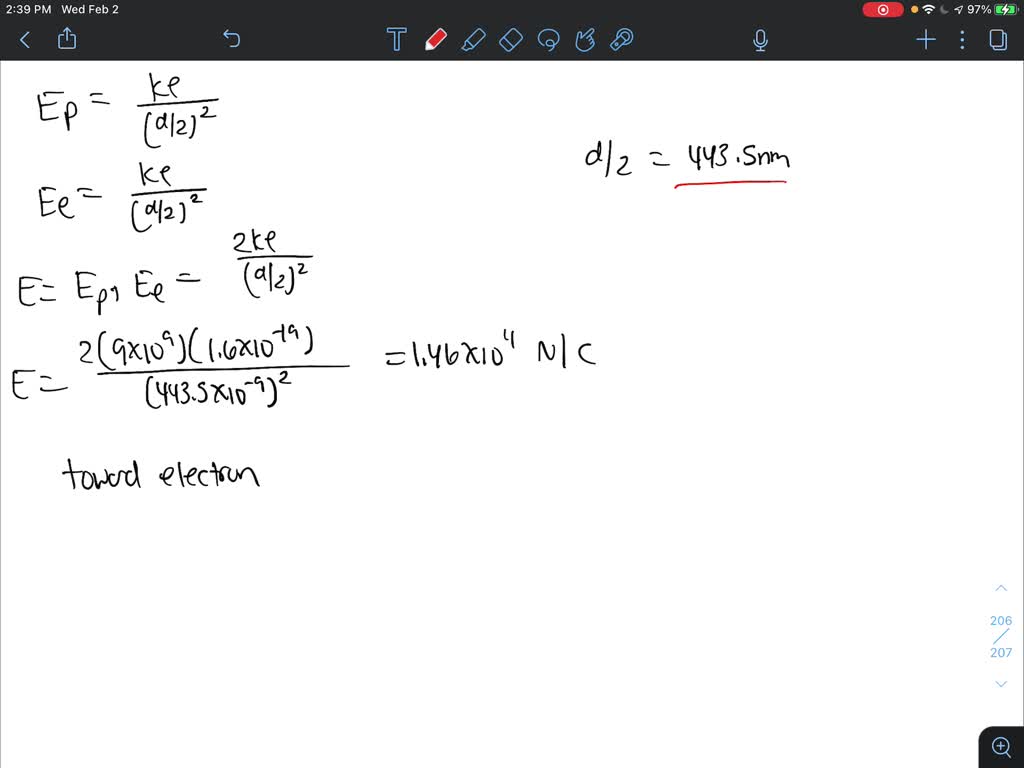 An Electron And Proton Are Fixed At A Separation Distance Of 887 Nm
