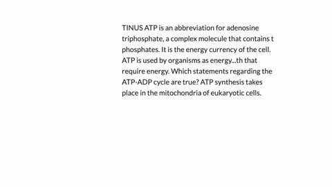 Definition of ATP ATP is considered to be Multiple Choice an...