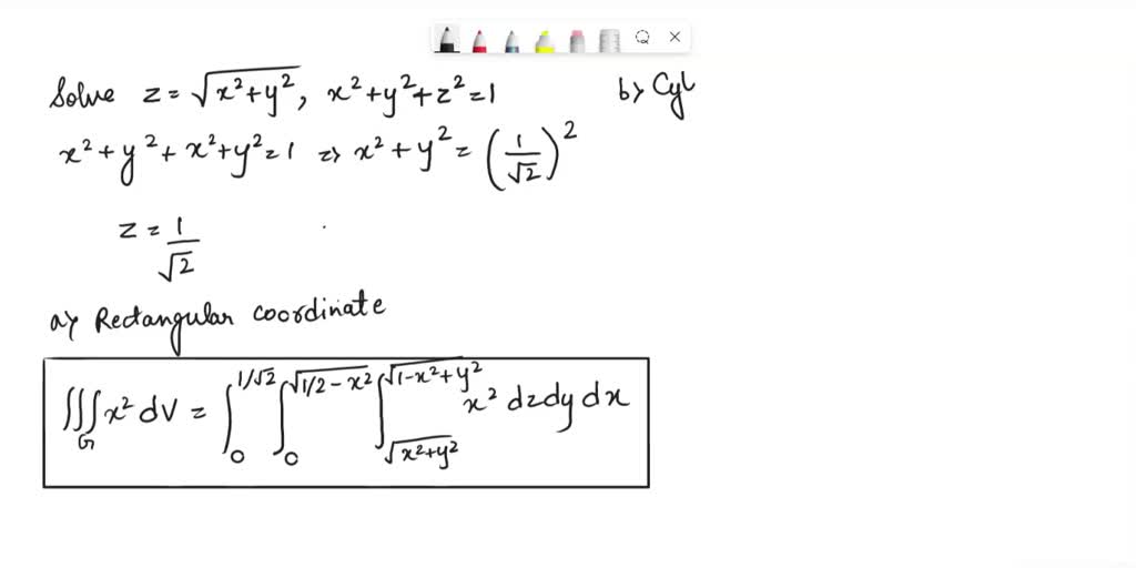 SOLVED: Let E be the region in the first octant that lies above the ...