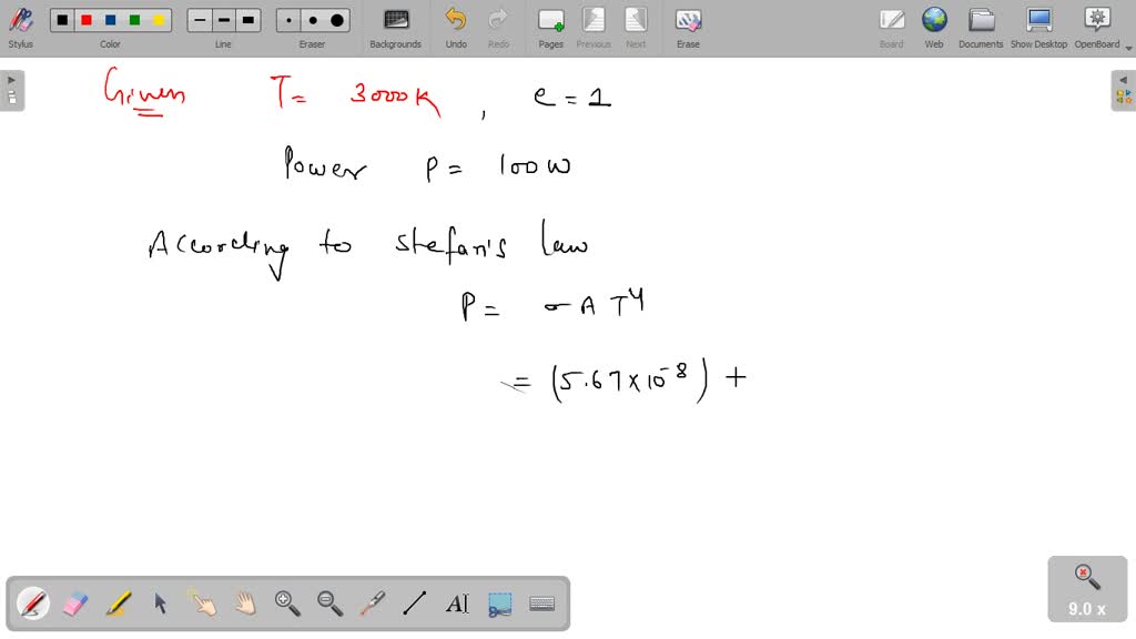 SOLVED: A filament lamp emits light about 100W at 300K. If the lamp ...