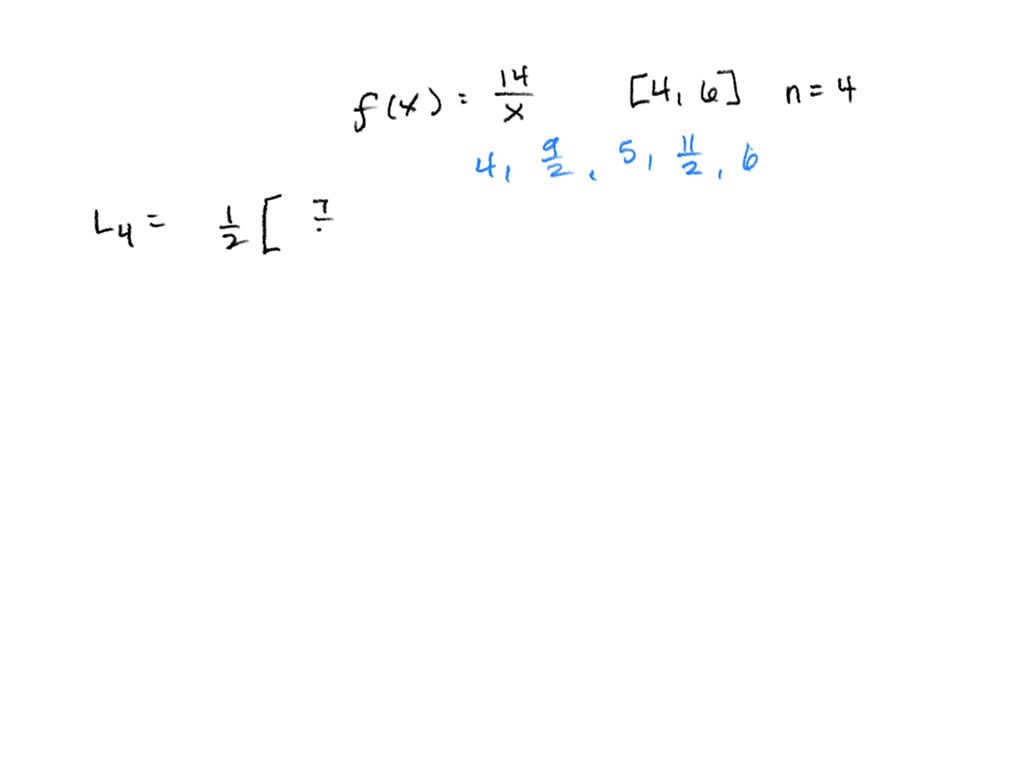 SOLVED: point) 14 Suppose f(x) = X (a) The rectangles in the graph on the left illustrate a left ...