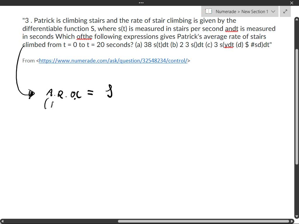 3. Patrick is climbing stairs and the rate of stair climbing is given ...