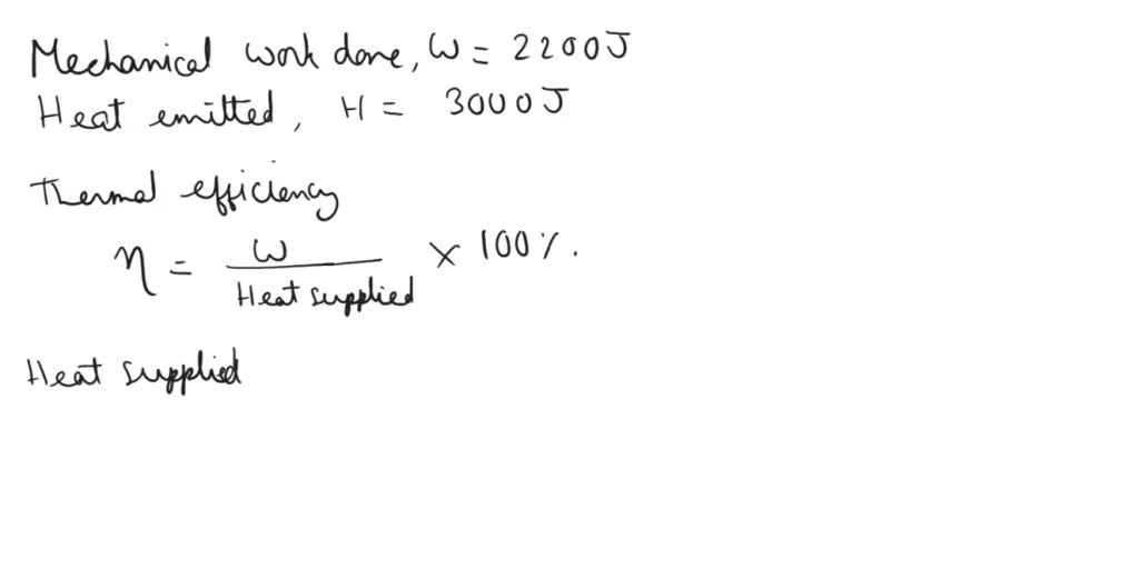 SOLVED: A diesel engine performs 2200 J of mechanical work and discards ...