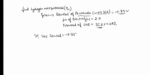 Q.1: The potential of a cathode at which hydrogen is...