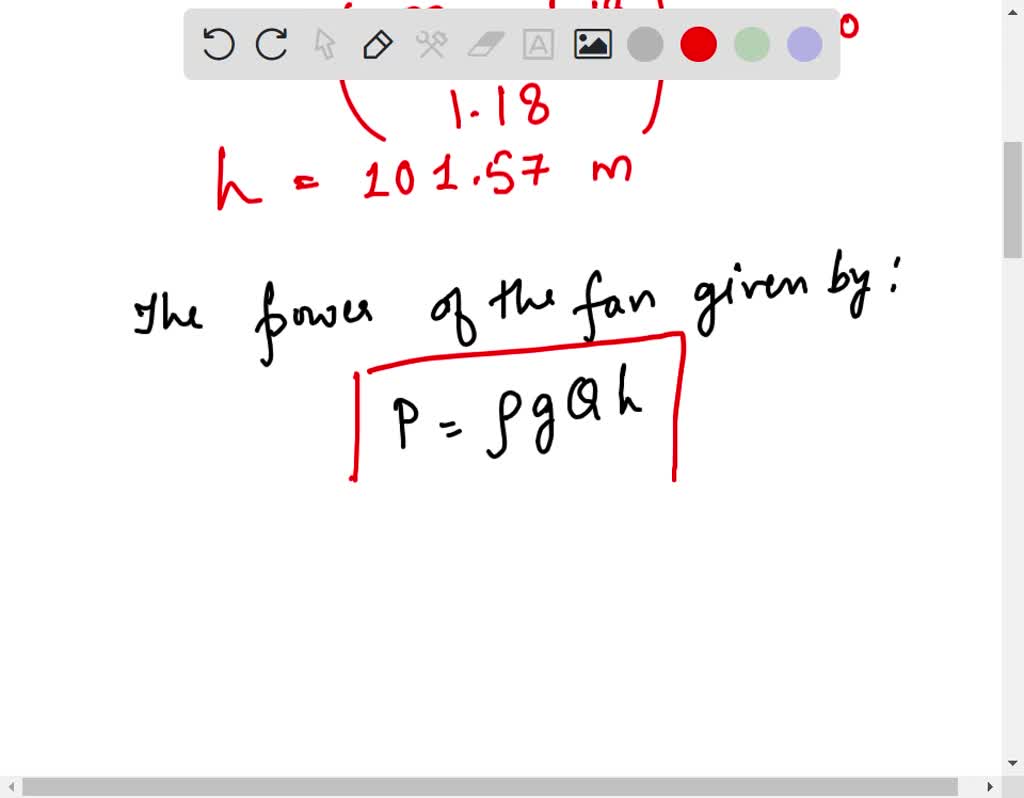 SOLVED: Calculate the air power of a fan that delivers 1200 m3/min of ...