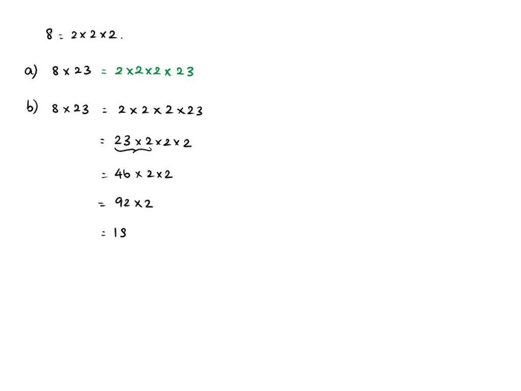 SOLVED: Juliana loves multiplying by 8 because she can double-double ...