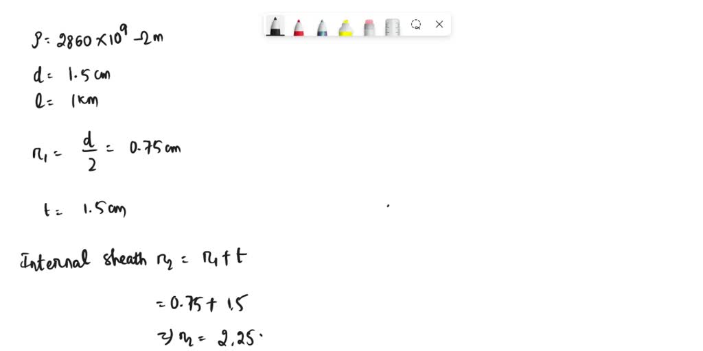 SOLVED: Problem 1 (1 Point) - A transmission line of length 5km, consists of 15 strands of ...