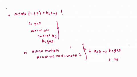 After the reaction of non metals with water a hydrogen gas...