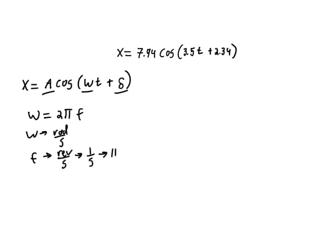 SOLVED: Refer to lab manual equation and 2. Given the oscillation ...