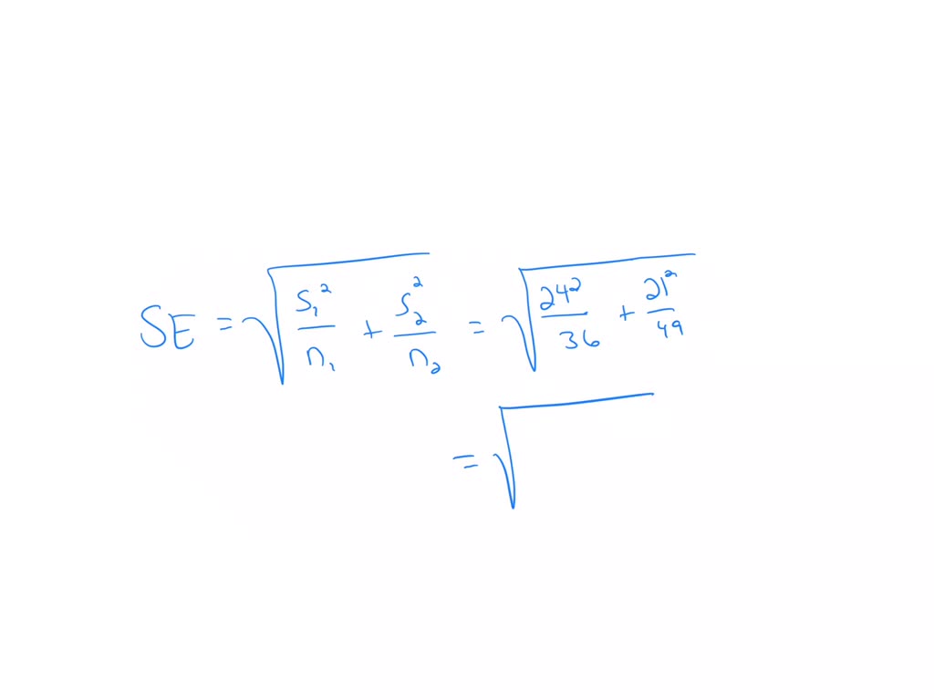SOLVED: Calculate the standard error from the following descriptive ...