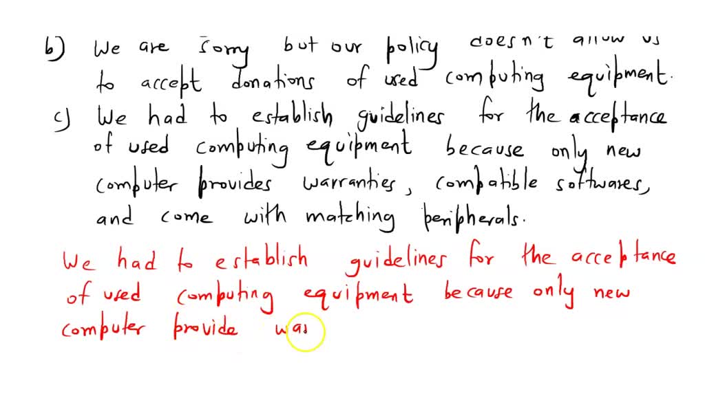 SOLVED: Text: 1 point Which is the clearest and most positive way to begin the refusal part in a ...