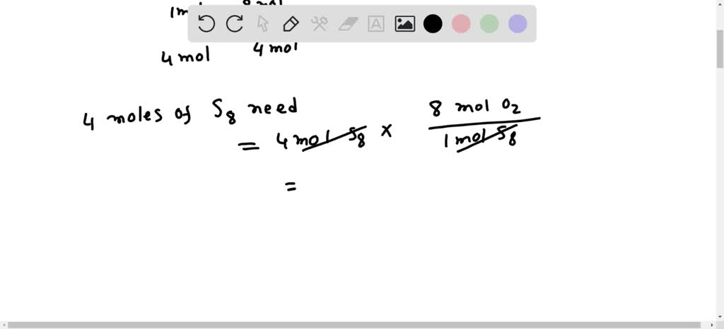 SOLVED: You have 4.0 moles of S8 and 4.0 moles of O2, and you react ...