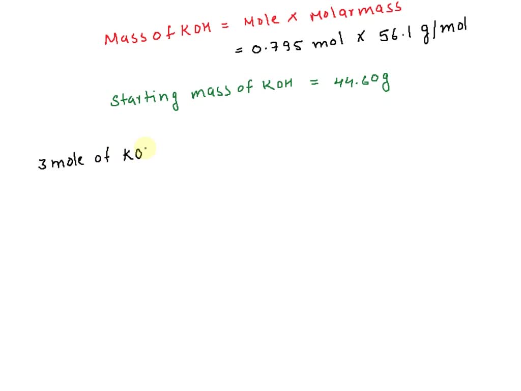 SOLVED: Potassium hydroxide and phosphoric acid react to form potassium ...