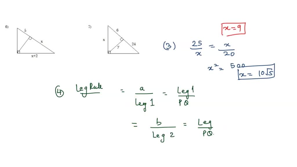 SOLVED: Worksheet 7.3 Similar Right Triangles Name 1) If an altitude is ...