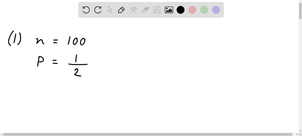 SOLVED: Example A fair coin is tossed 100 times; X represents the ...