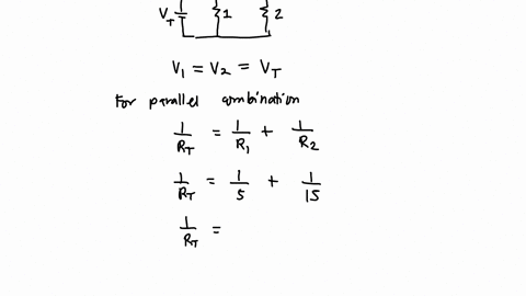 A parallel combination of a r1 5 ohms and r2 15 ohms the it...