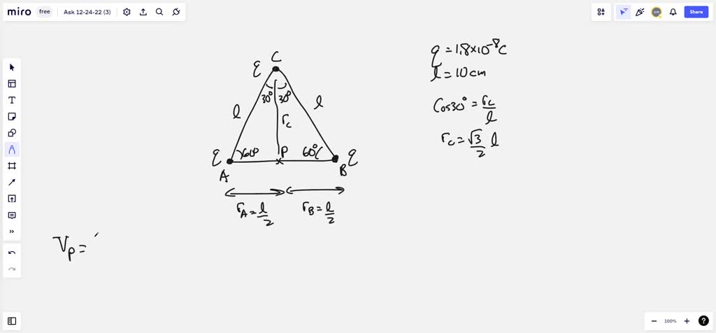 SOLVED: Three equal charges 1.8*10^-8 each are located at the corners of an equilateral triangle ...