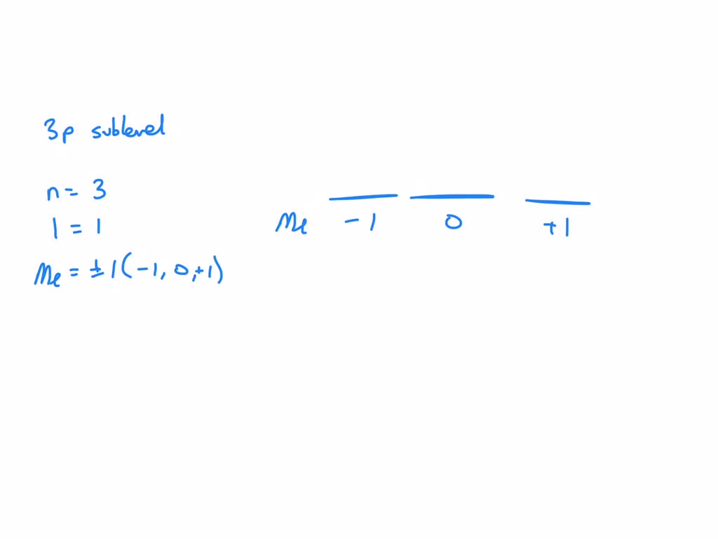 SOLVED: Identify the correct values for a 3p sublevel. Identify the correct values for a 3p ...