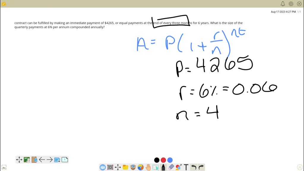 SOLVED: contract can be fulfilled by making an immediate payment of ...