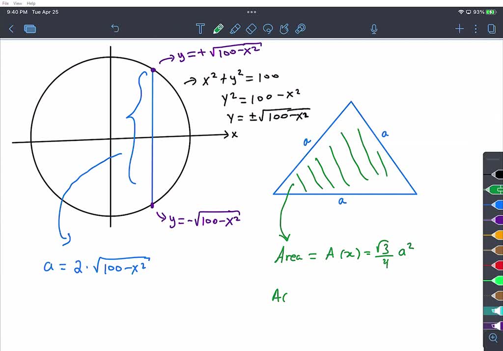 SOLVED: Let 𝐵 be the solid whose base is the circle 𝑥2+𝑦2=100 and whose ...