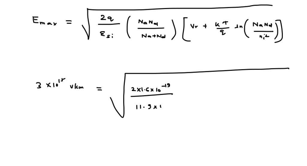 SOLVED: Consider a silicon p-n junction at T 300 K with doping ...