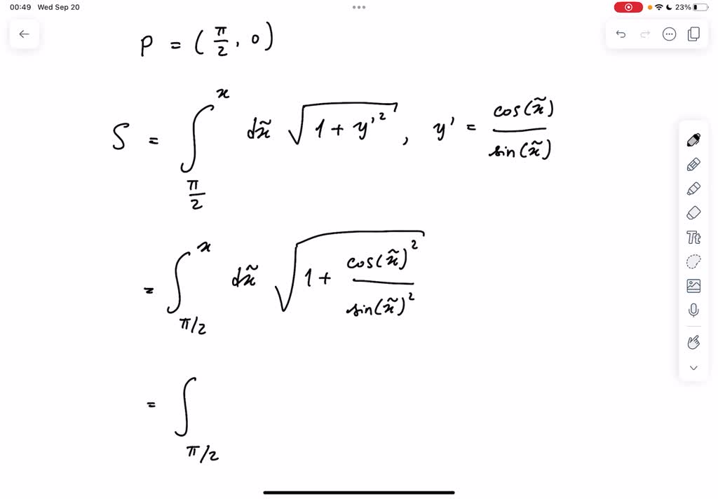 SOLVED: Find the arc length function for the curve y = ln(sin x), 0