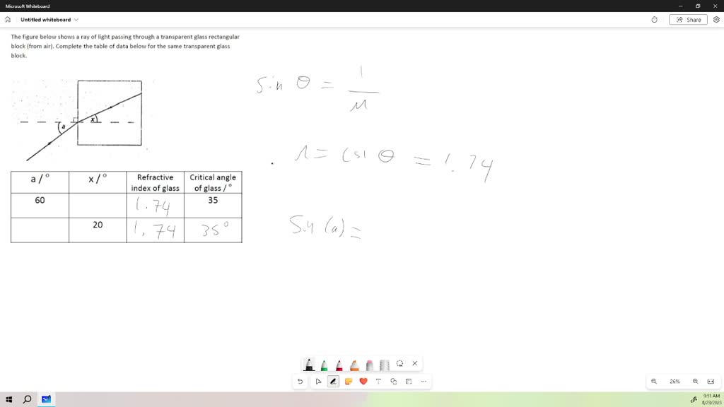 SOLVED: The figure below shows ray of light passing through a ...