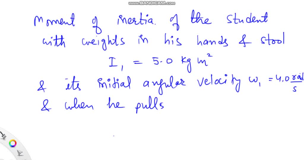 SOLVED: A student sits on a pivoted stool while holding a pair of ...