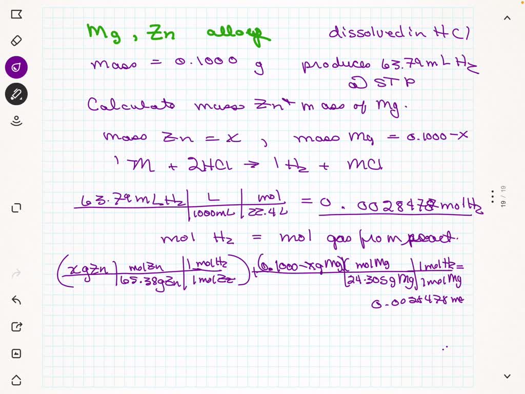 SOLVED: A metal strip containing a mixture (alloy) of magnesium and ...