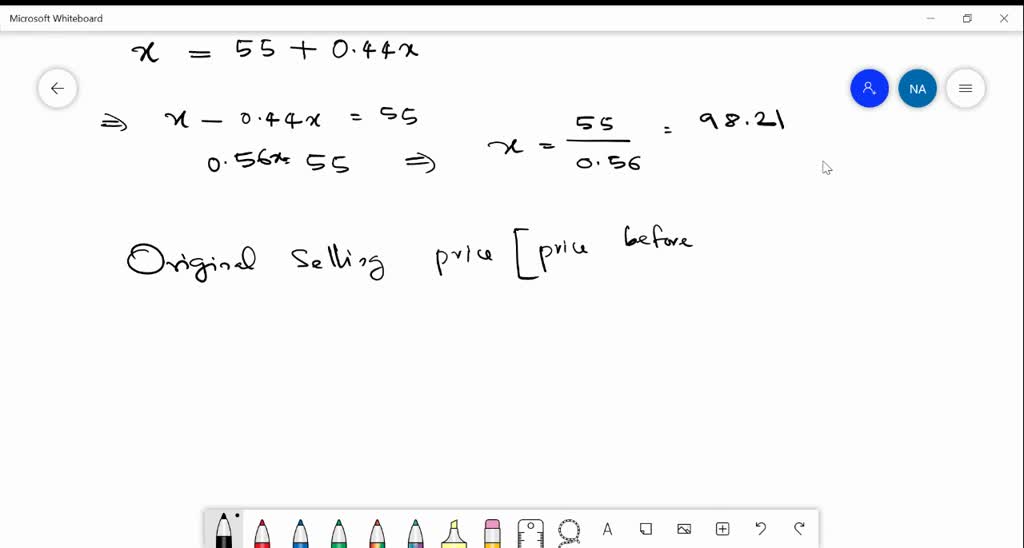 SOLVED: The wholesale cost of a birdcage is 55. The original markup was ...