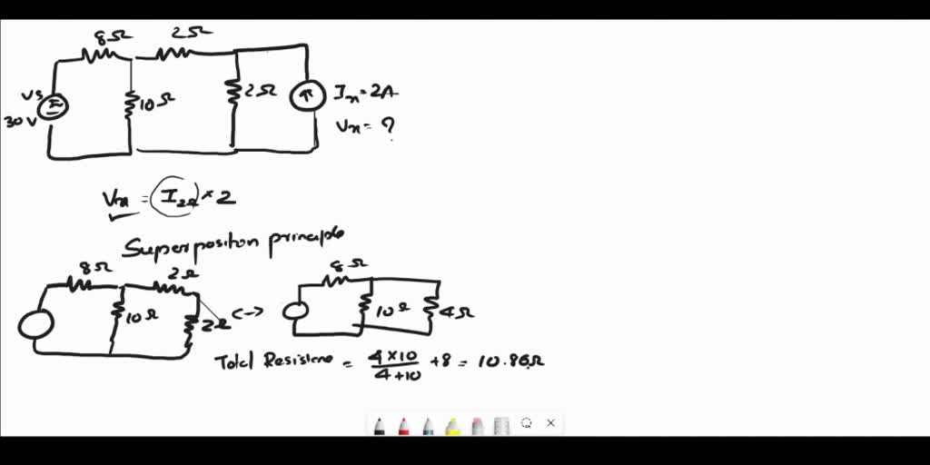Determine the value of Vx in the circuit shown: R2 Vs R3 R4 where: Vs ...