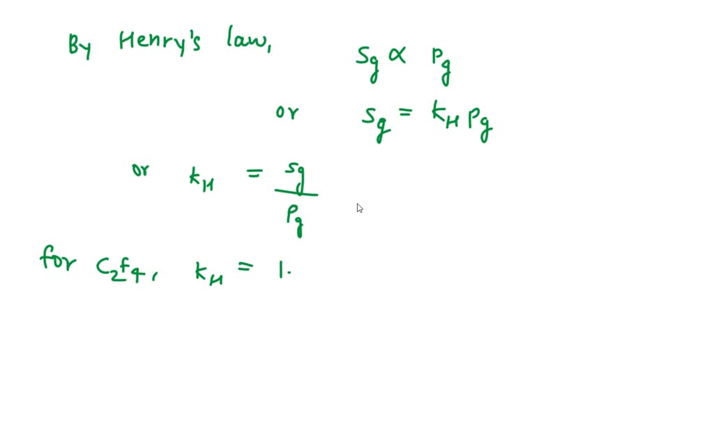 SOLVED: If C2F4 is a gas that dissolves in water at 298 K to the extent ...