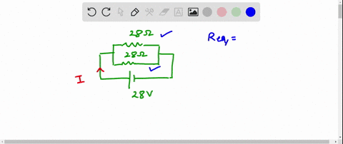 Two resistors are connected in parallel with a dc power...