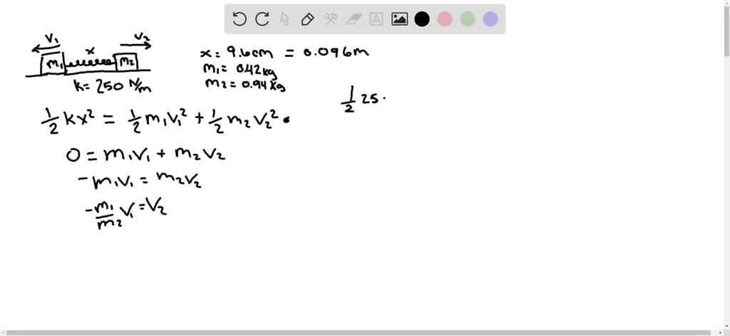 SOLVED: Two objects of masses m1 = 0.42 kg and m2 = 0.94 kg are placed on a horizontal ...