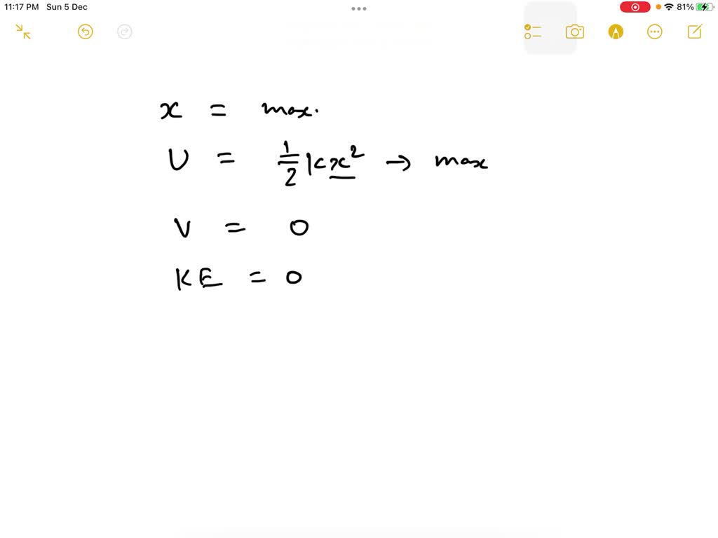 SOLVED: In a simple harmonic motion; the speed of the oscillating object is the least where the ...
