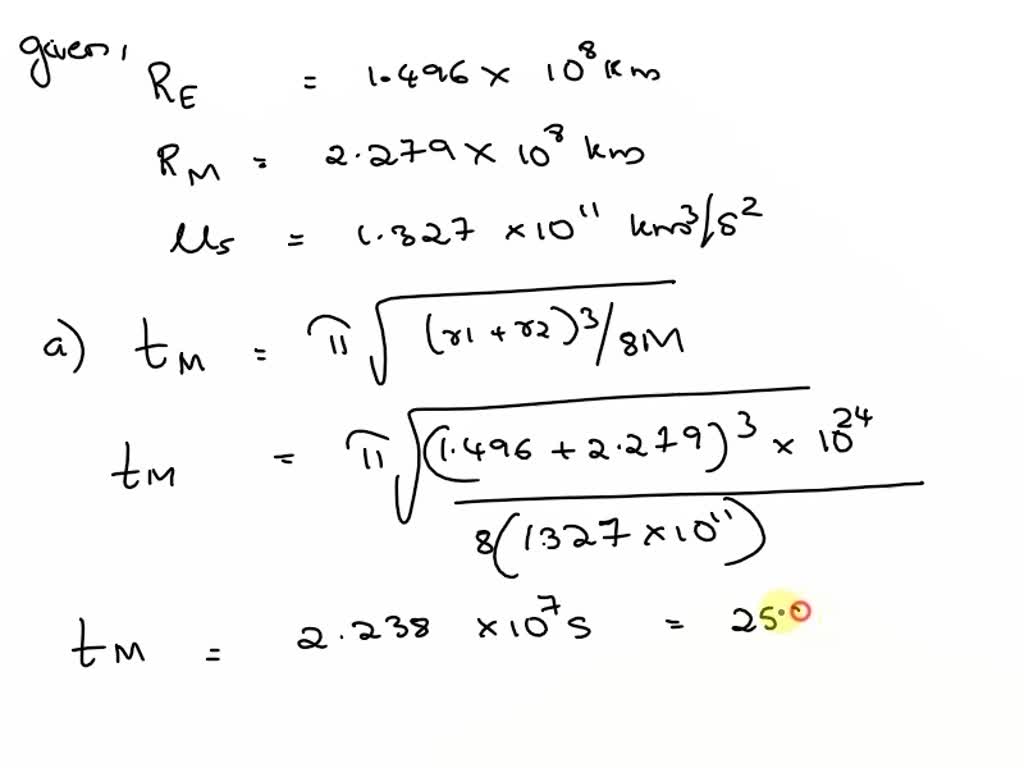 SOLVED: 4. (20 pts) Assume the Earth and Mars orbits are circular and ...