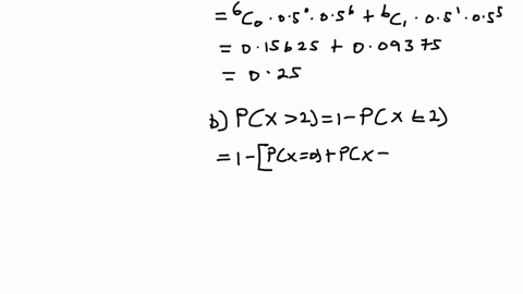 Point if x is a binomial random variable compute px for each...