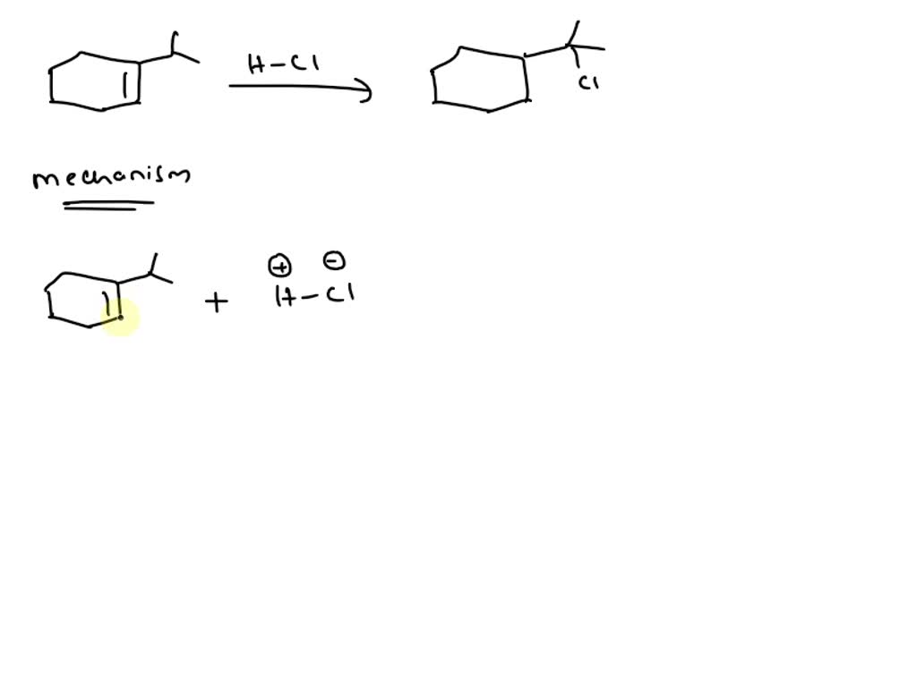 SOLVED: Addition of HCl to 1-isopropylcyclohexene yields a rearranged ...