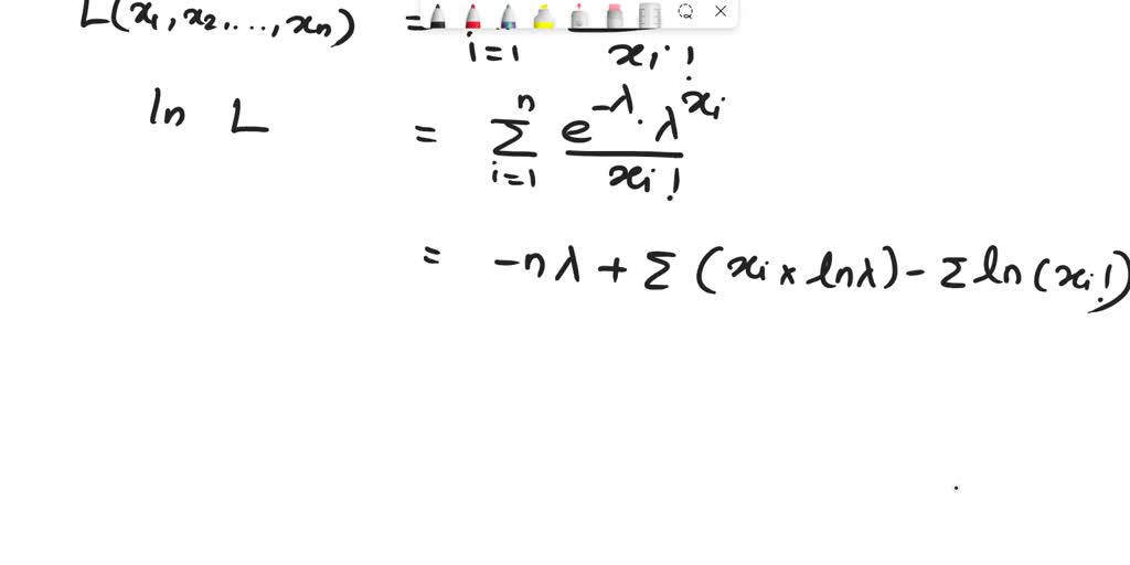 SOLVED: Calculate the MVUE of a Poisson distribution with parameter lambda using maximum likelihood.