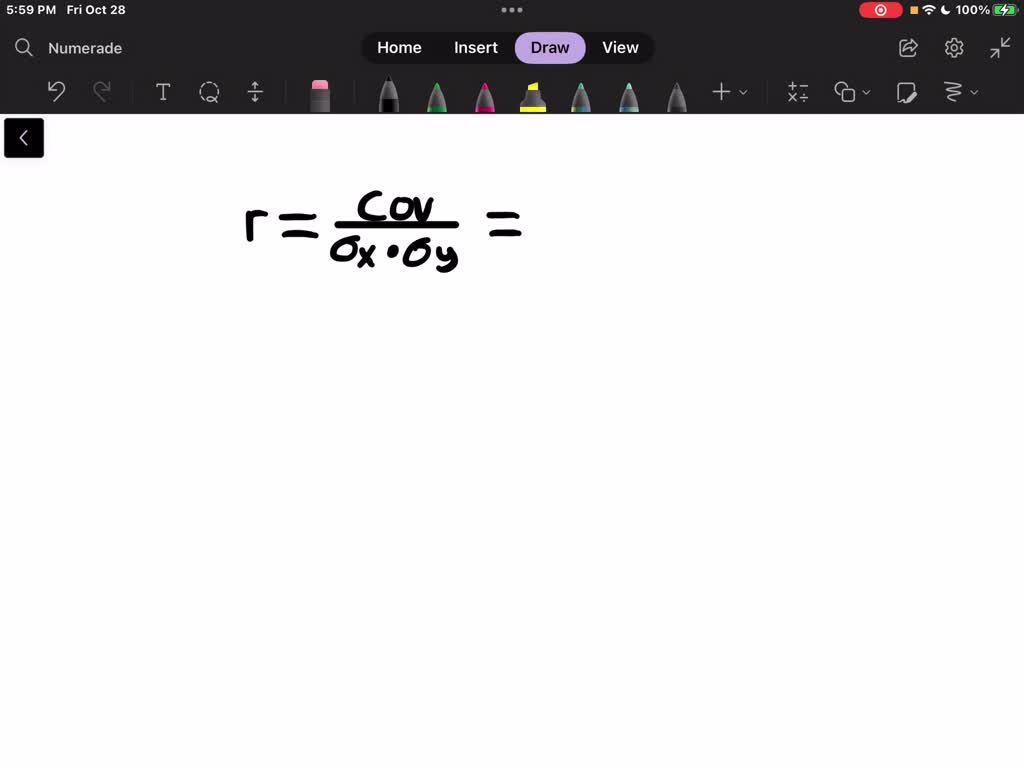 SOLVED: What is the Pearson's correlation coefficient r for variables X ...