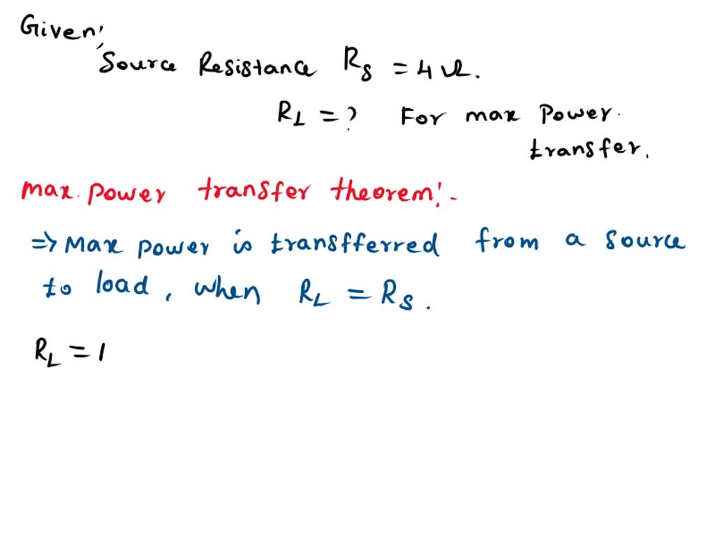 SOLVED: Find the value of RL in Figure P5.117 for maximum power transfer. In addition, calculate ...