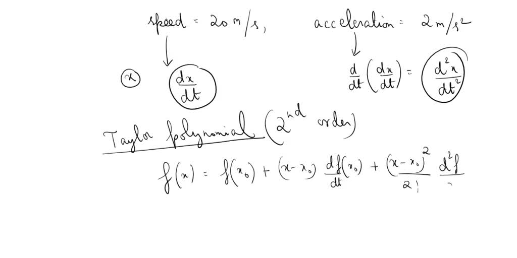 SOLVED: A car is moving with speed 20 m/s and acceleration 2 m/s2 at a ...