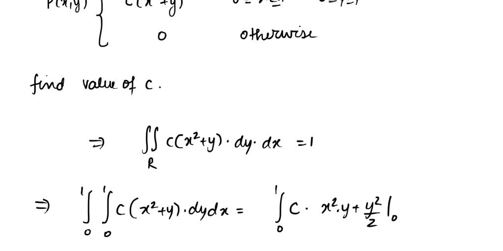 SOLVED: (10 points) Consider continuous random vector (X, Y) Its joint density funetion co" +y ...