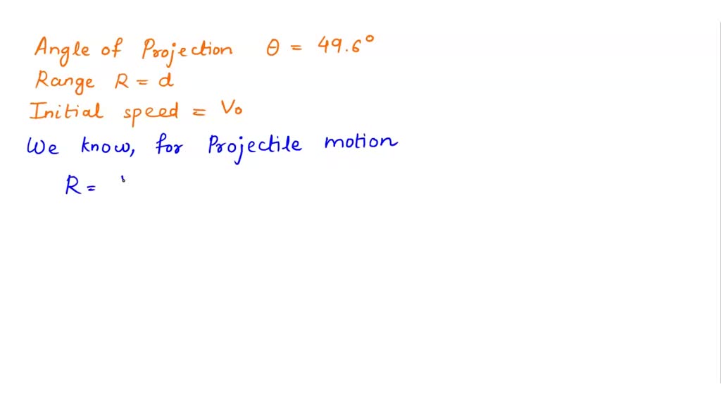 SOLVED: Algebra relation: A catapult can fling an object with initial speed v0 and launch angle ...