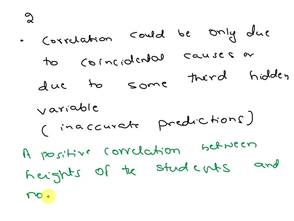 SOLVED: Suppose there is a significant correlation between two variables. Describe two cases ...