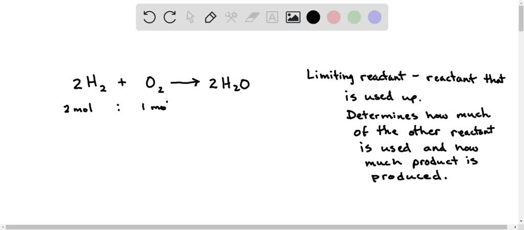 SOLVED: if 0.40 mol of h2 and .15 mol of o2 were to reat as completely ...
