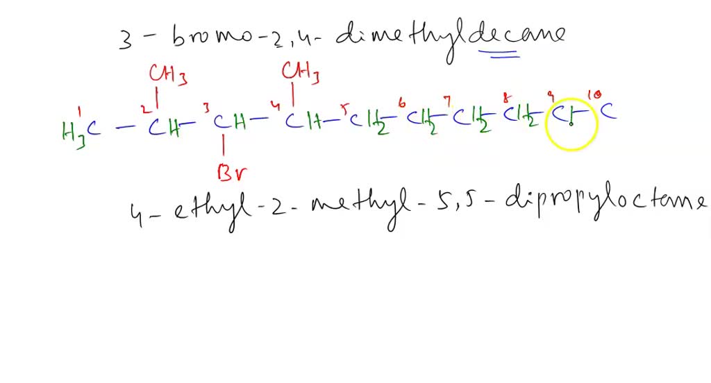 SOLVED: Draw the skeletal structure for the molecule named 3-bromo-3 ...